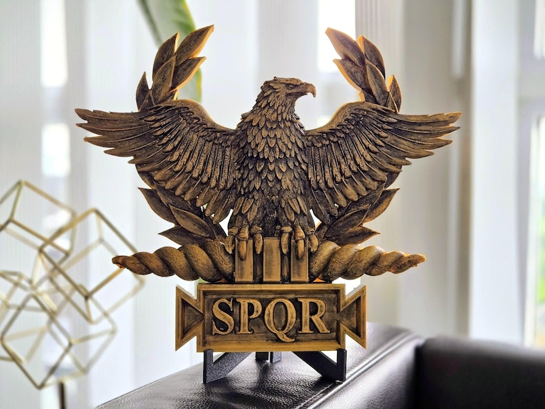 Golden Roman Eagle Standard Emblem Insignia S.P.Q.R. Senatus Populusque ...