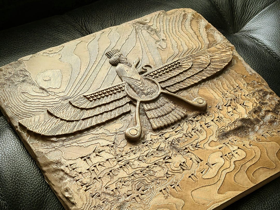 Faravahar Relief Wall Art – Persian Symbol of Zoroastrianism in Clay ...