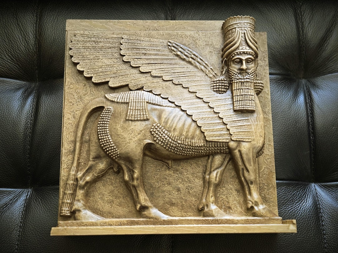 Ancient Mesopotamian Lamassu Wall Relief - Replica Sculpture - Assyrian ...