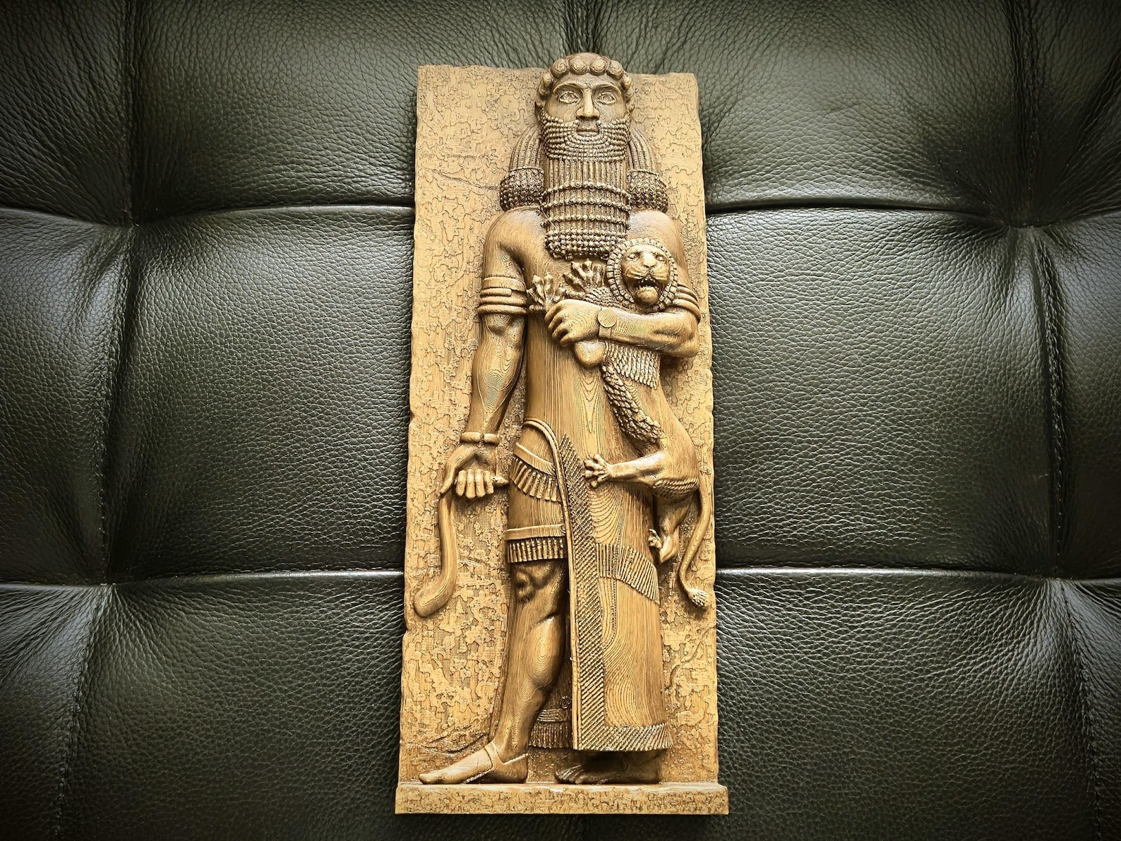 Ancient Mesopotamian Gilgamesh Relief Wall Plaque - Glazed Clay ...