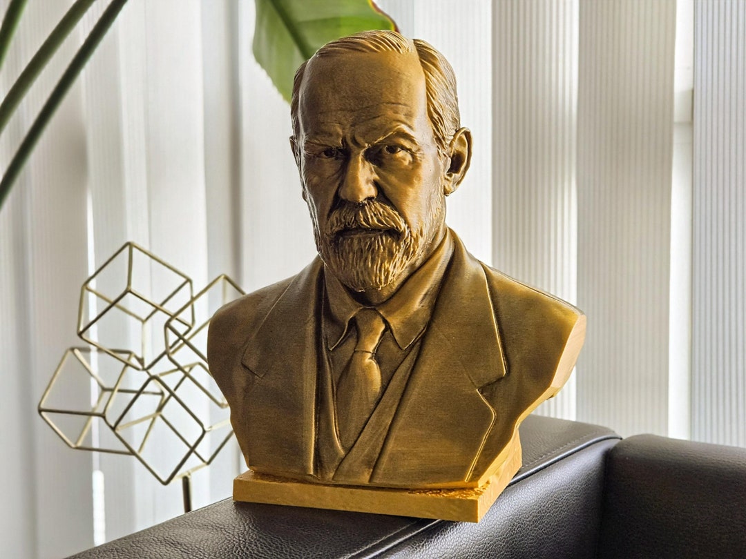 Bronze on Gold Sigmund Freud Bust - Beautiful Gold Finish Statue of the ...