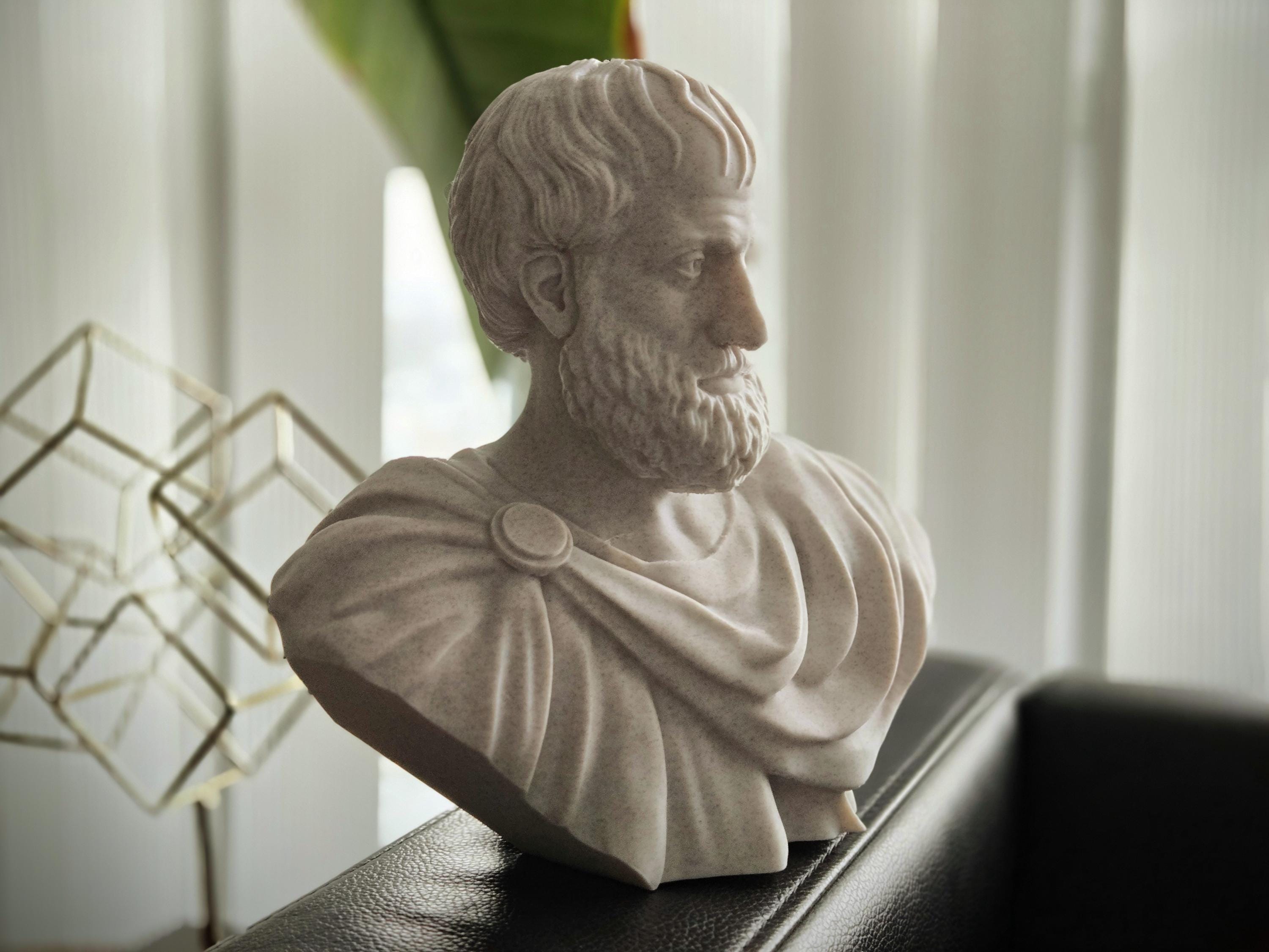 Greek Philosopher Aristotle Bust Statue - Handcrafted Marble Composite ...