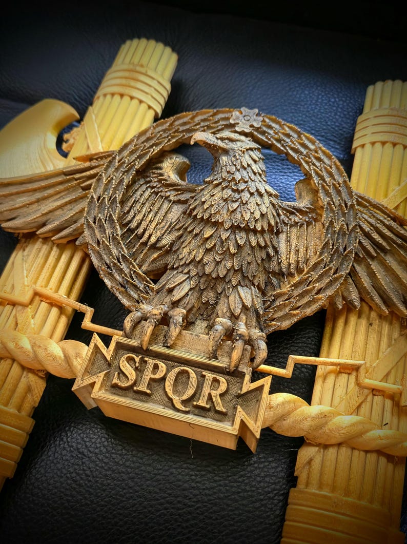 Roman Standard Fasces Eagle Emblem Insignia S.P.Q.R. Senatus Populusque ...