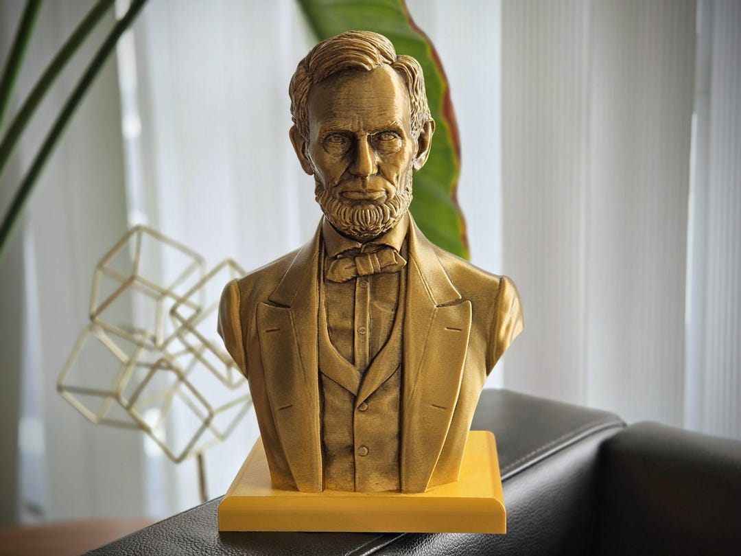 Gold Abraham Lincoln Bust: Historical American President Statue - Etsy
