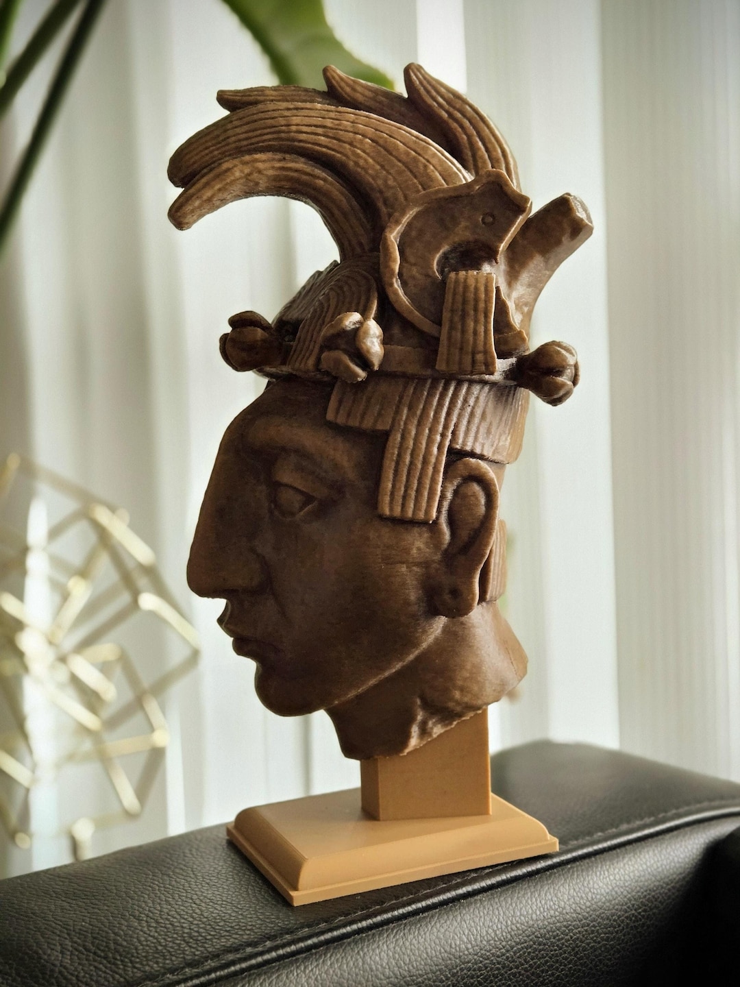 King Pakal Maya Bust: Hand-painted Clay Composite Palenque Sculpture - Etsy