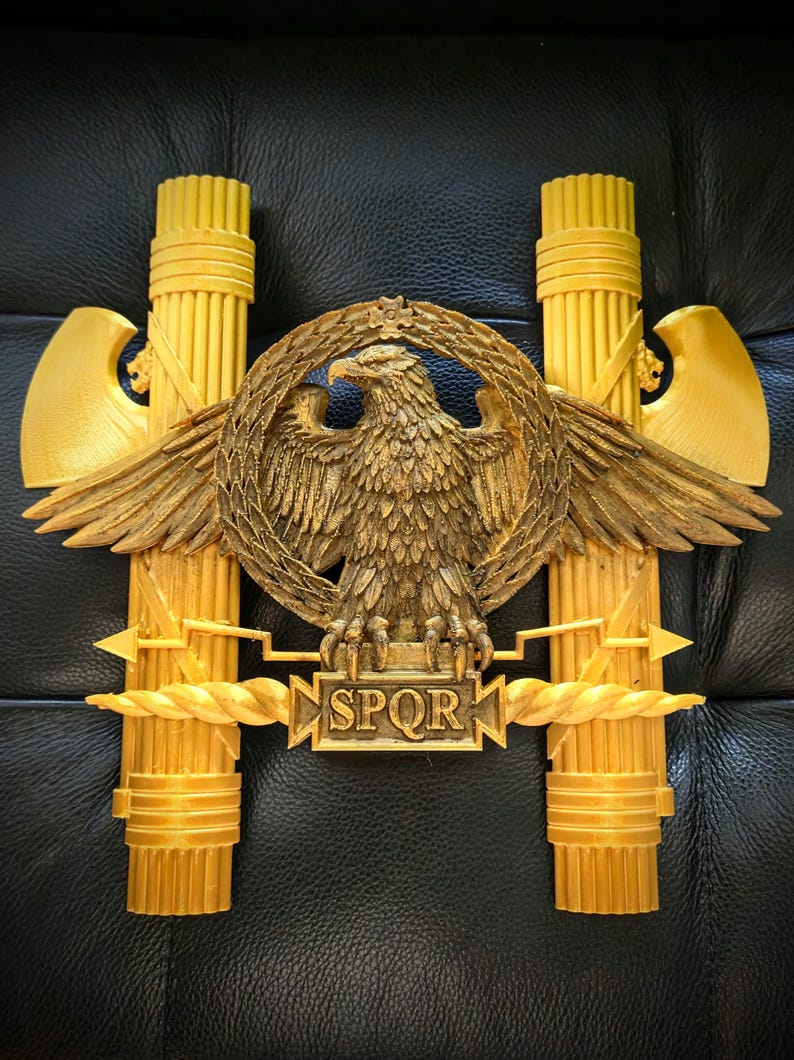 Roman Standard Fasces Eagle Emblem Insignia S.P.Q.R. Senatus Populusque ...