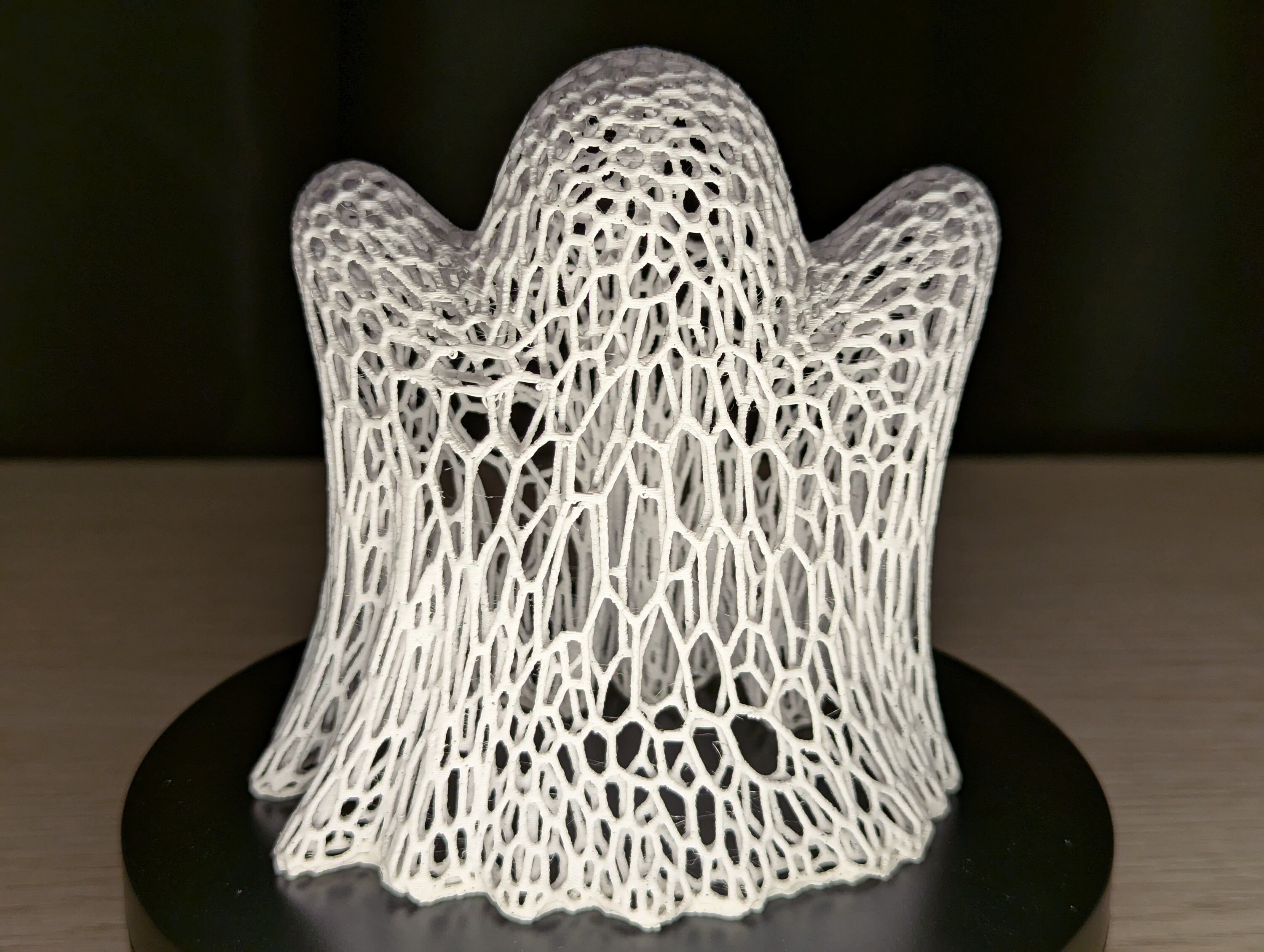 Intricate 3D Printed Lace Ghost Sculpture Cute and Spooky Unique ...