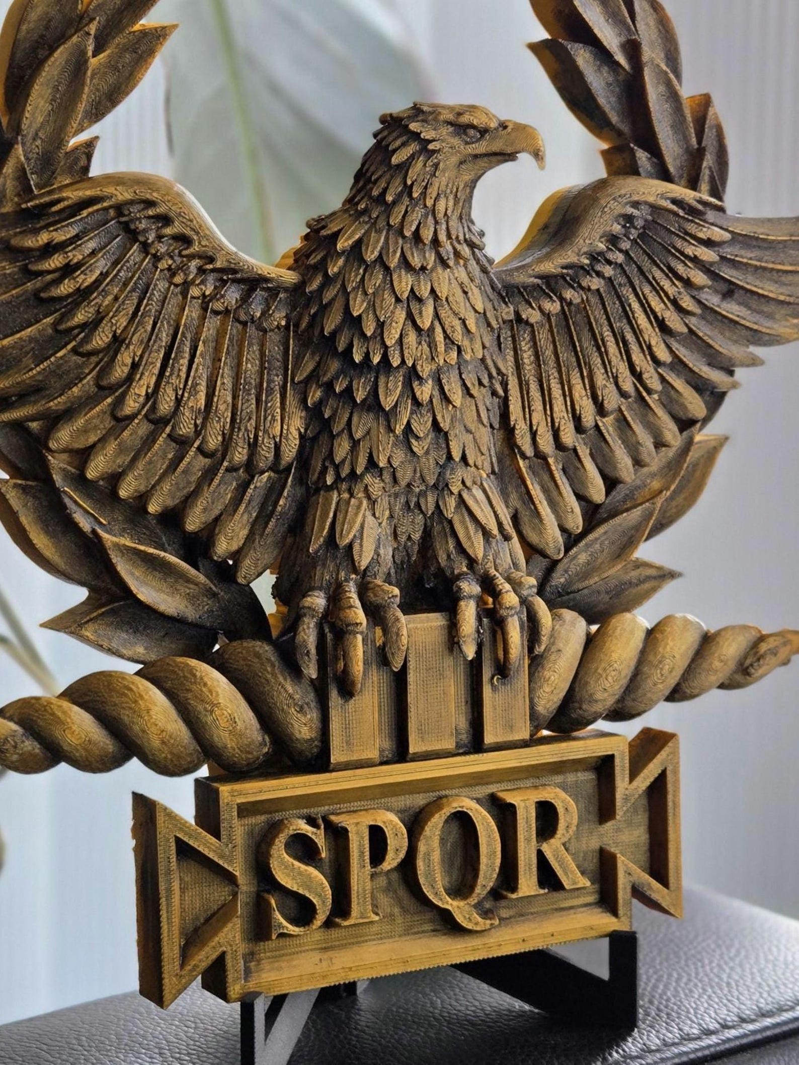 Golden Roman Eagle Standard Emblem Insignia S.P.Q.R. Senatus Populusque ...
