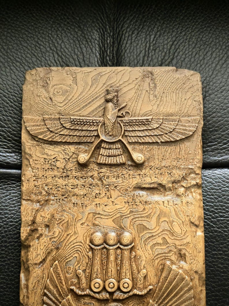 Cyrus the Great Relief With Faravahar Symbol – Clay Composite ...