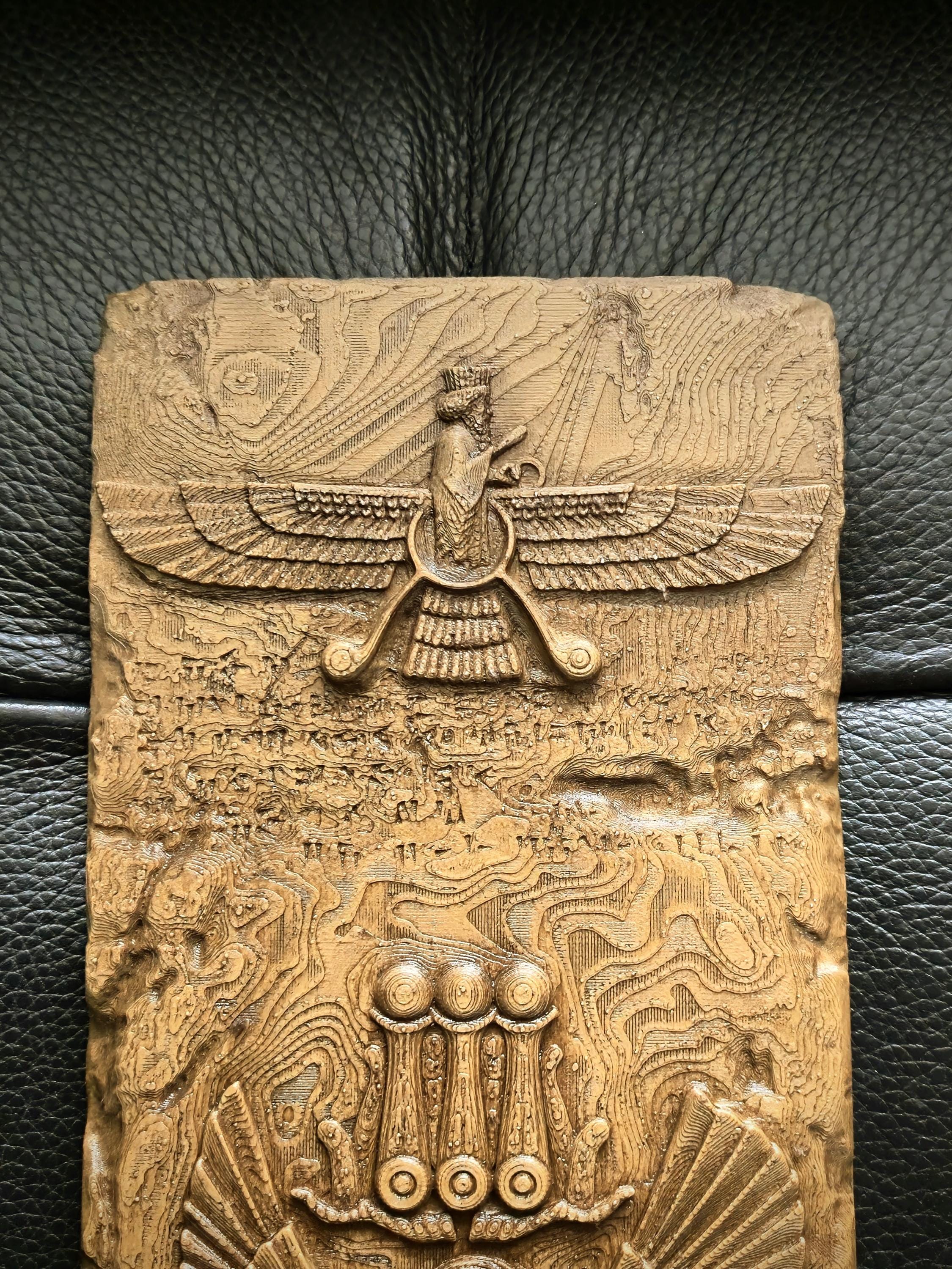 Cyrus the Great Relief With Faravahar Symbol – Clay Composite ...