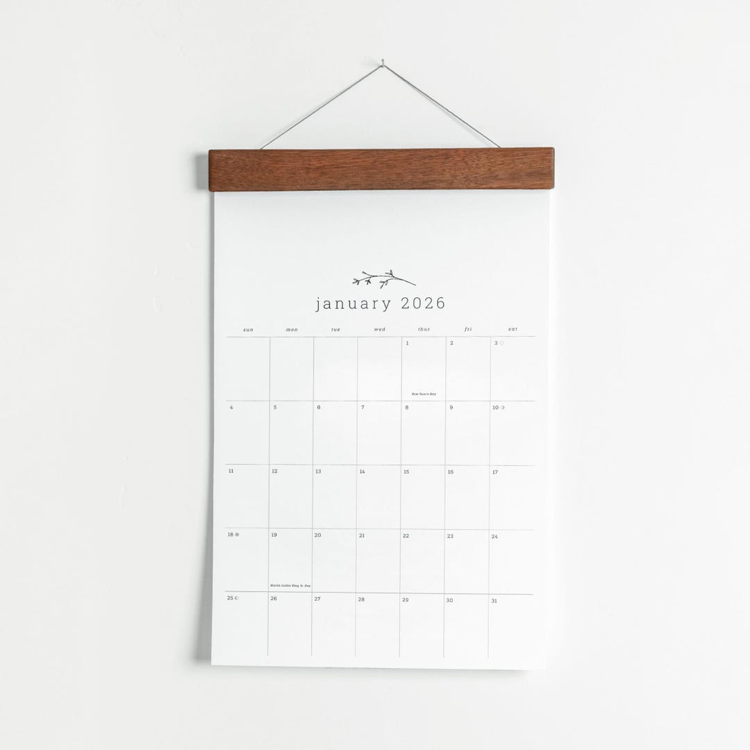 2026 Line Art Floral Wall Large Monthly Calendar: Minimalist Home ...