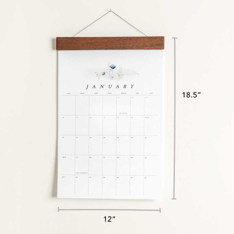 2026 Color Flower Floral Watercolor Large, Monthly, Wall Calendar ...