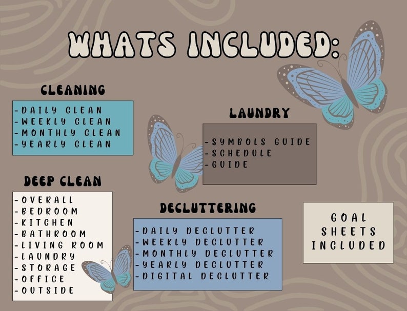 Editable ADHD Cleaning/decluttering Bundle, 30-page PDF, Printable ...