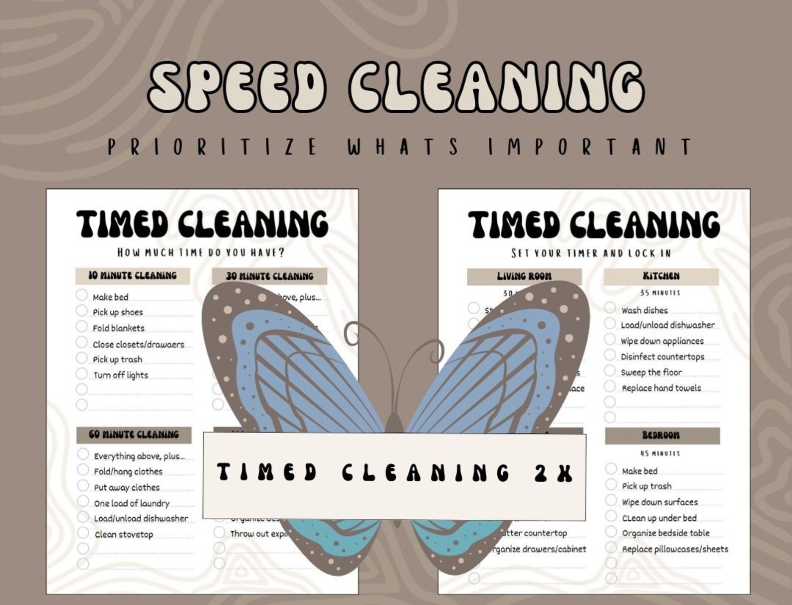 Editable ADHD Cleaning/decluttering Bundle, 30-page PDF, Printable ...