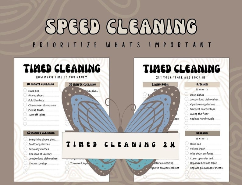 Editable ADHD Cleaning/decluttering Bundle, 30-page PDF, Printable ...