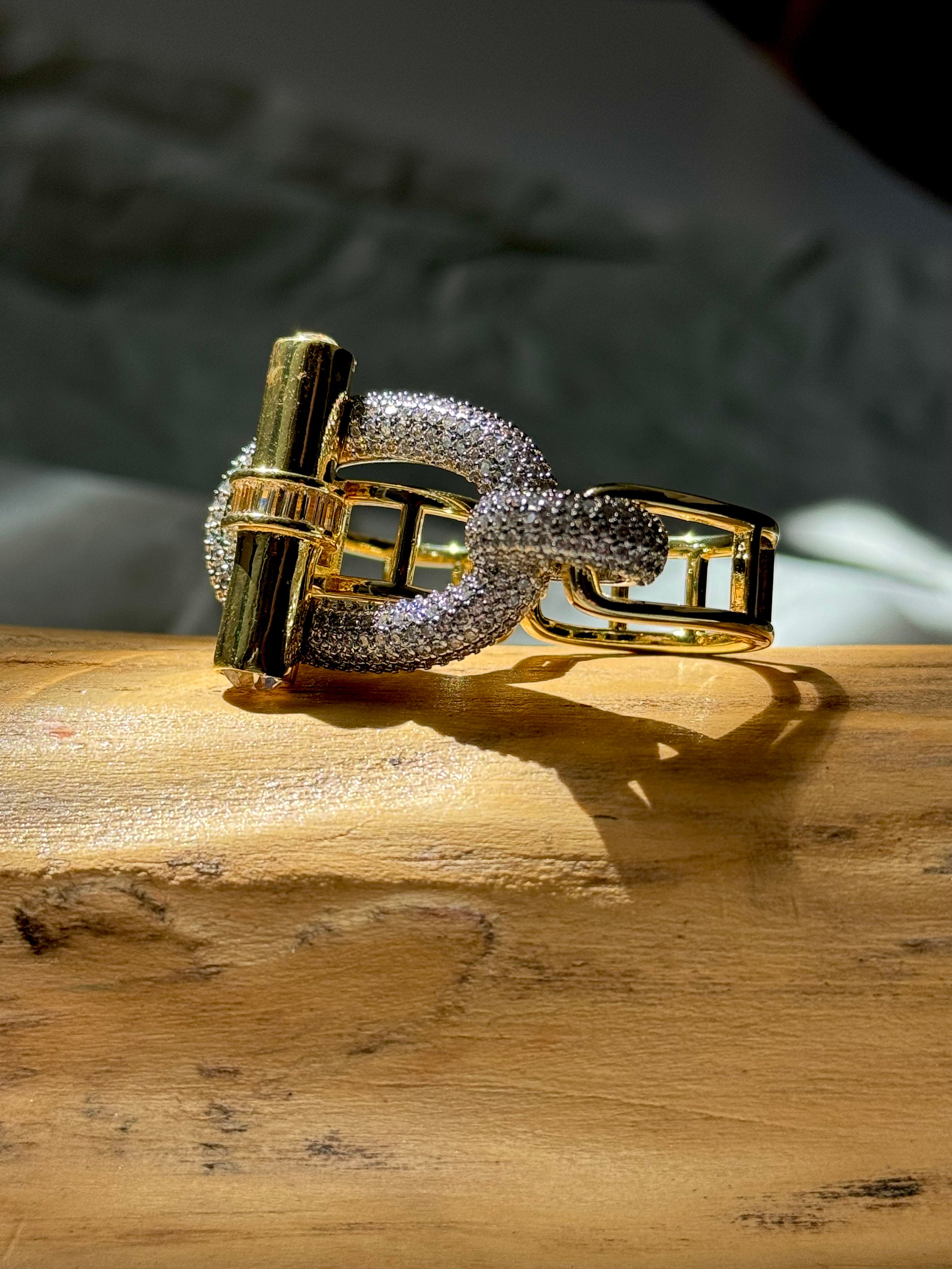 Two Finger Ring, Carabiner Charm Ring, Double Finger Ring, Two Tone ...