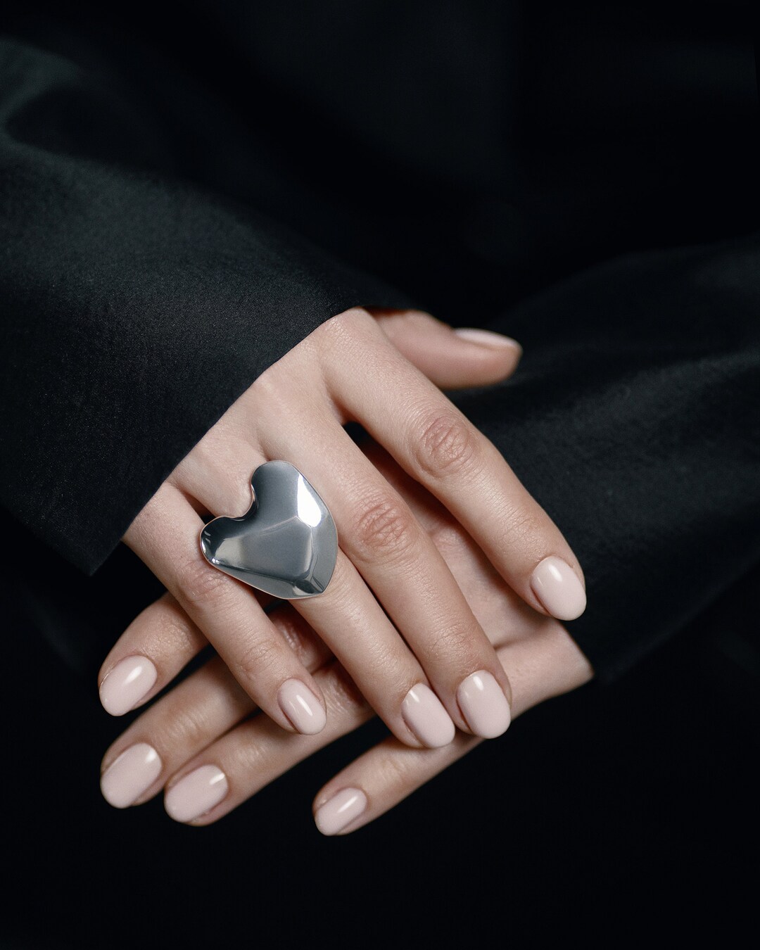 Big Heart Ring, Chunky Silver HEART Ring, Promise Ring Heart, Heart ...