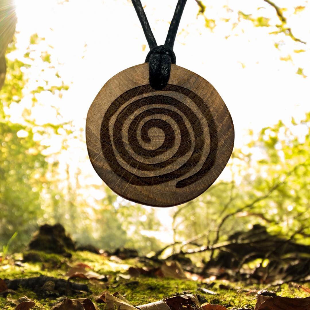 Spiral Symbol Pendant Crafted From Ancient Oak Branch. 4 Sizes ...