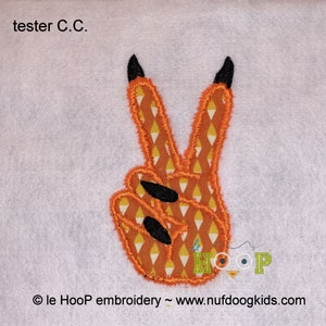Monster PEACE Hand Applique Machine Applique Embroidery Design 2 Sizes ...