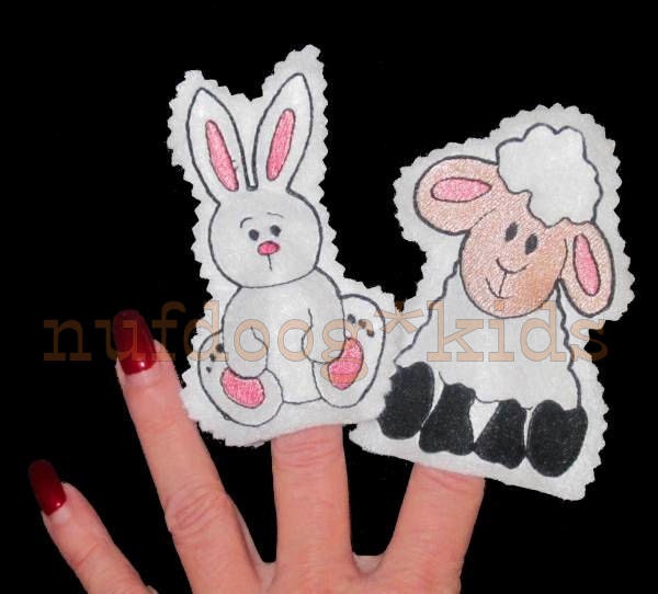 Granddaughter Easter Cards Easter Finger Puppets - Bunny, Lamb ...