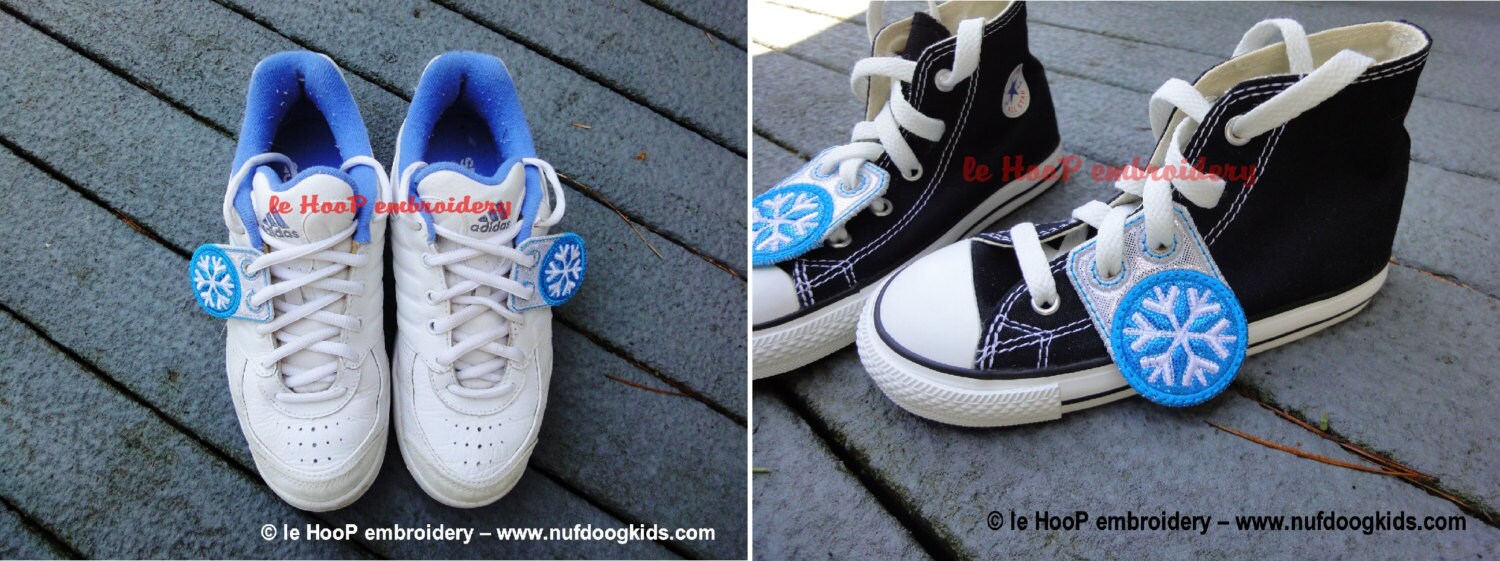 Snowflake Shoe Charms Machine Embroidery In-Hoop Design 4x4 | Etsy