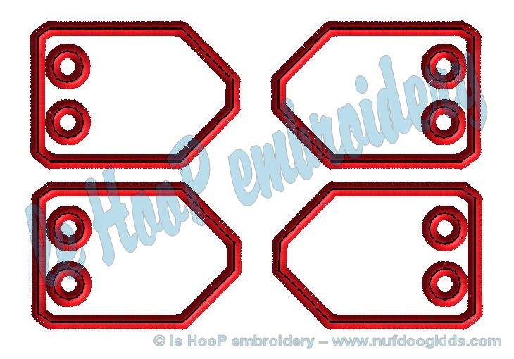 Blank Tag Shape TAGS Shoe Charms Machine Embroidery In-hoop - Etsy