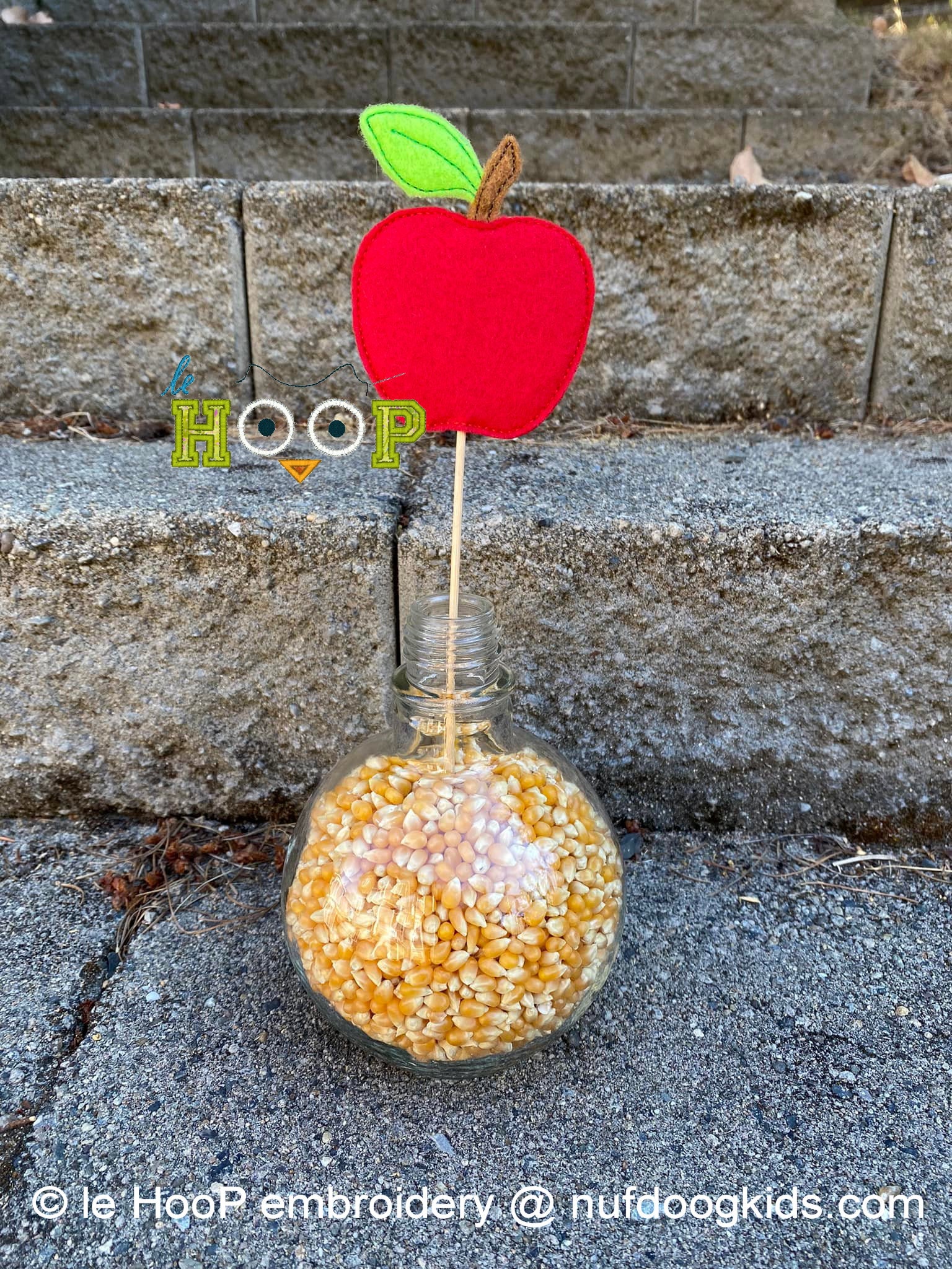Apple Topper Machine Embroidery In-the-hoop Design 4x4 ITH Cake - Etsy