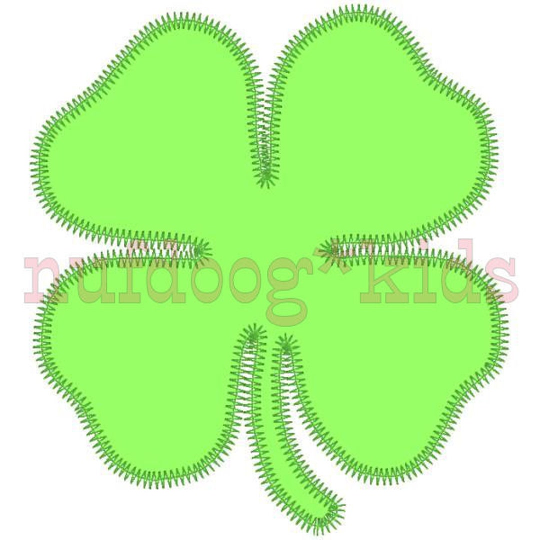 St. Patrick's Day SHAMROCK 4-leaf Clover Machine Embroidery Applique ...