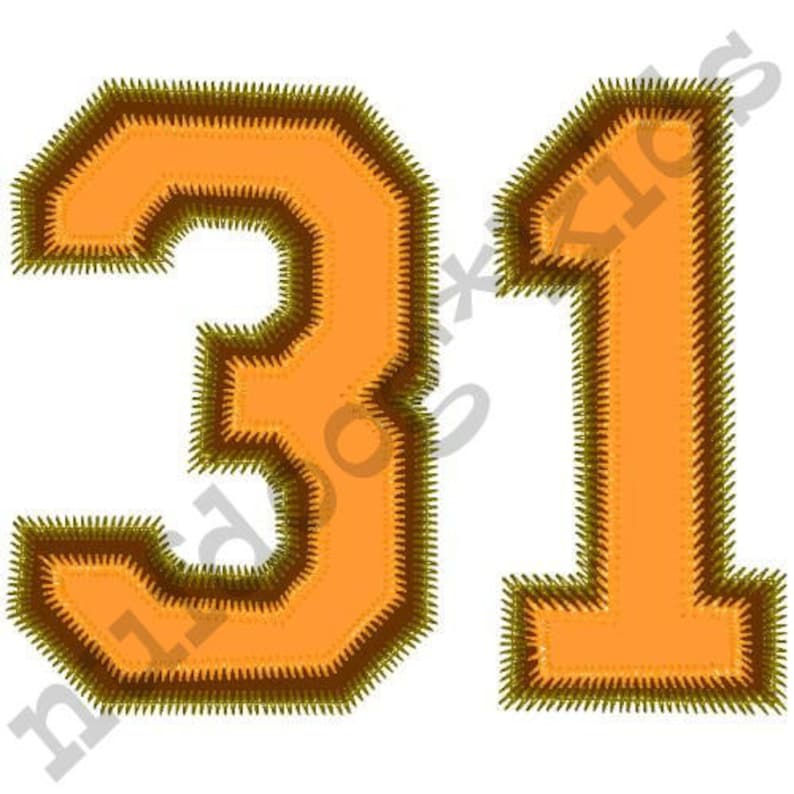 31 HALLOWEEN Machine Embroidery Applique Jersey Number Holiday Shirt ...