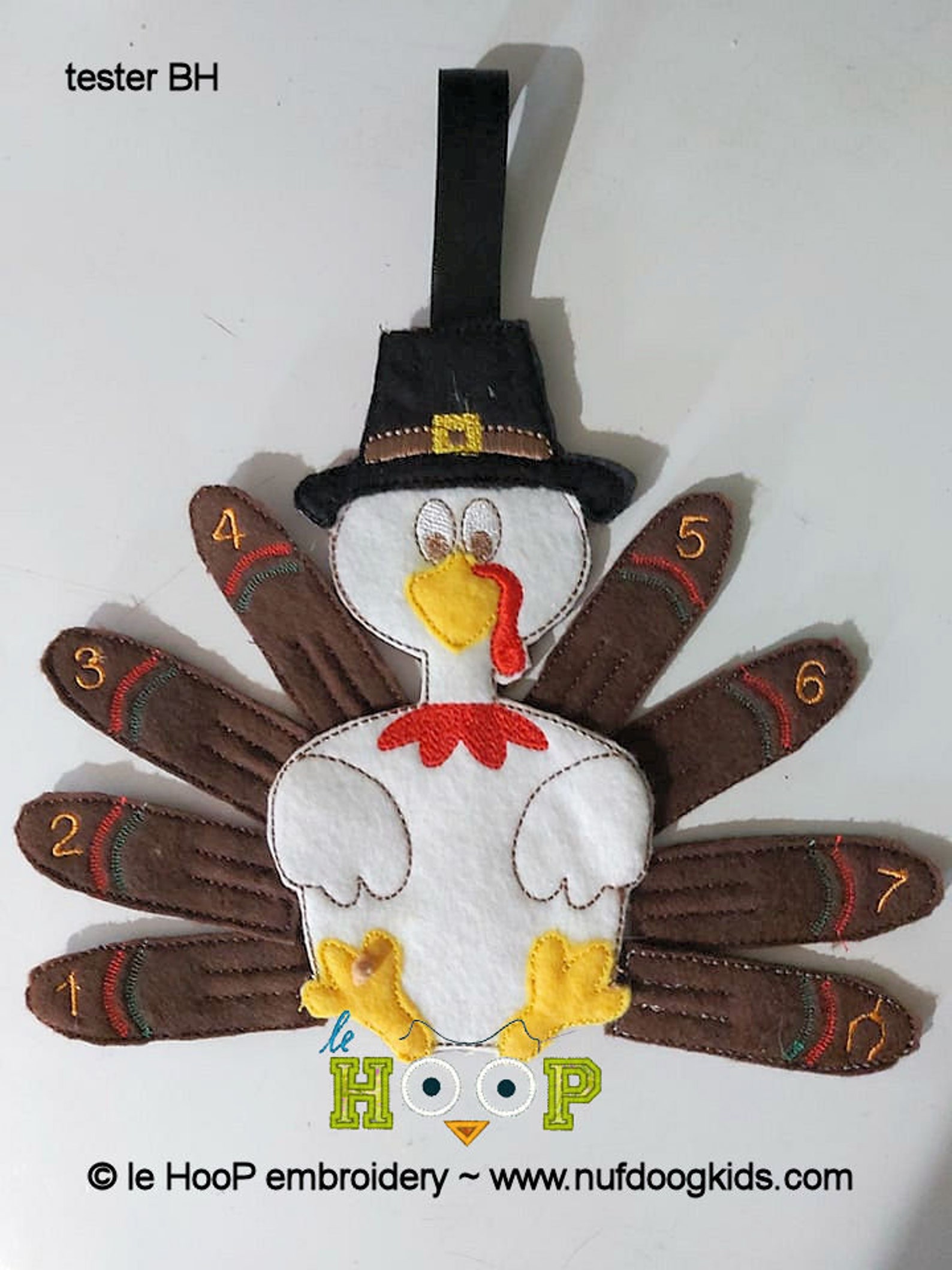 Thanksgiving Turkey Countdown 5x7 ITH Machine Embroidery Applique ...