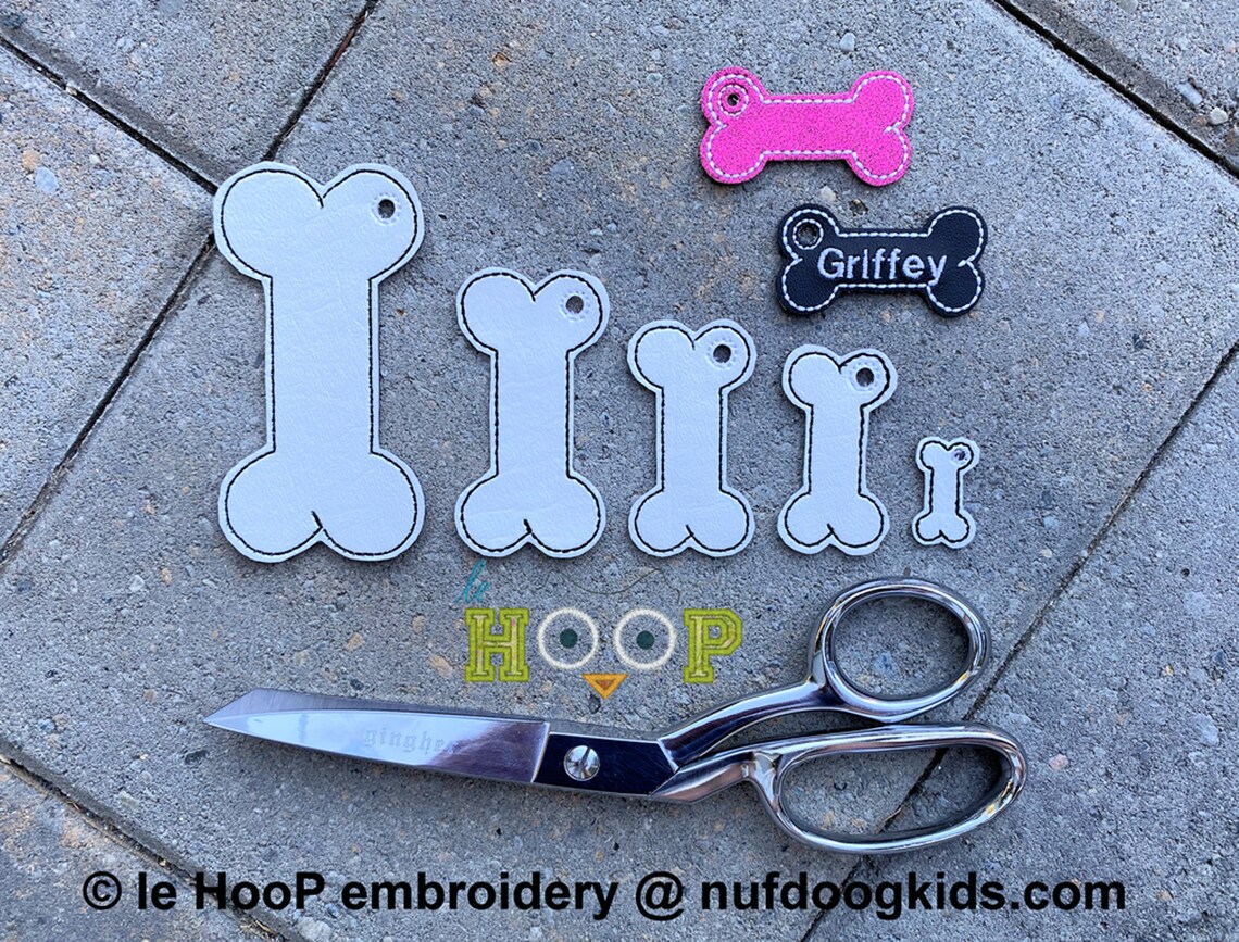 BONE Shap TAGS ITH Machine Embroidery Applique Design 4x4 Charm - Etsy