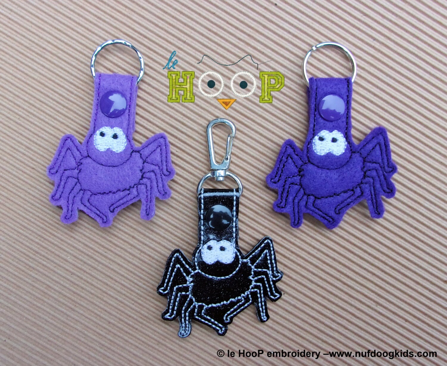 Spider Snap Tab Machine Applique Embroidery Design 4x4 5x7 ITH | Etsy