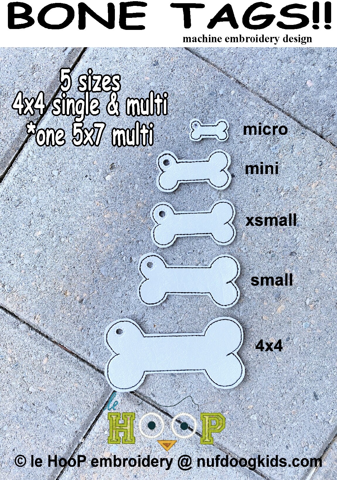 BONE Shap TAGS ITH Machine Embroidery Applique Design 4x4 Charm - Etsy