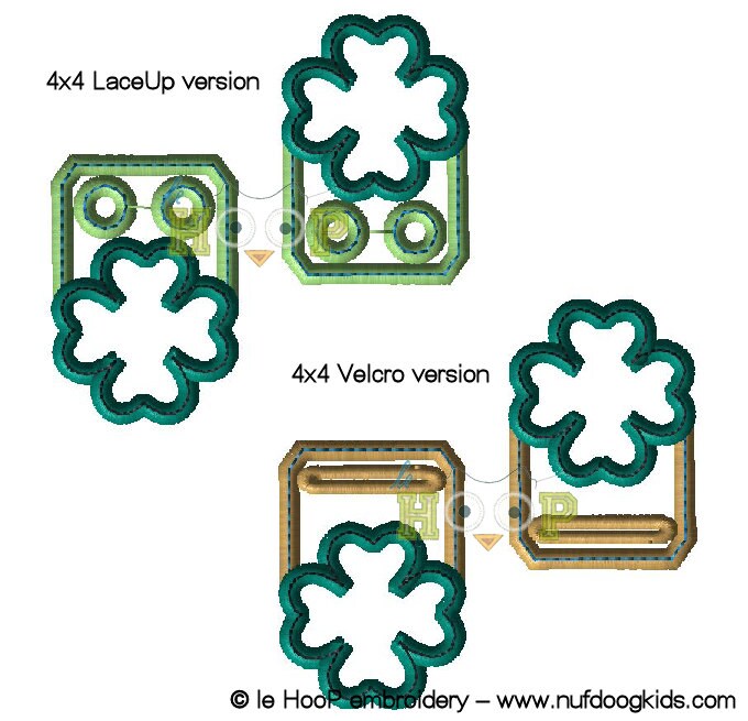 SHAMROCK2 Shoe Charms Tags Machine Applique Embroidery Design - Etsy