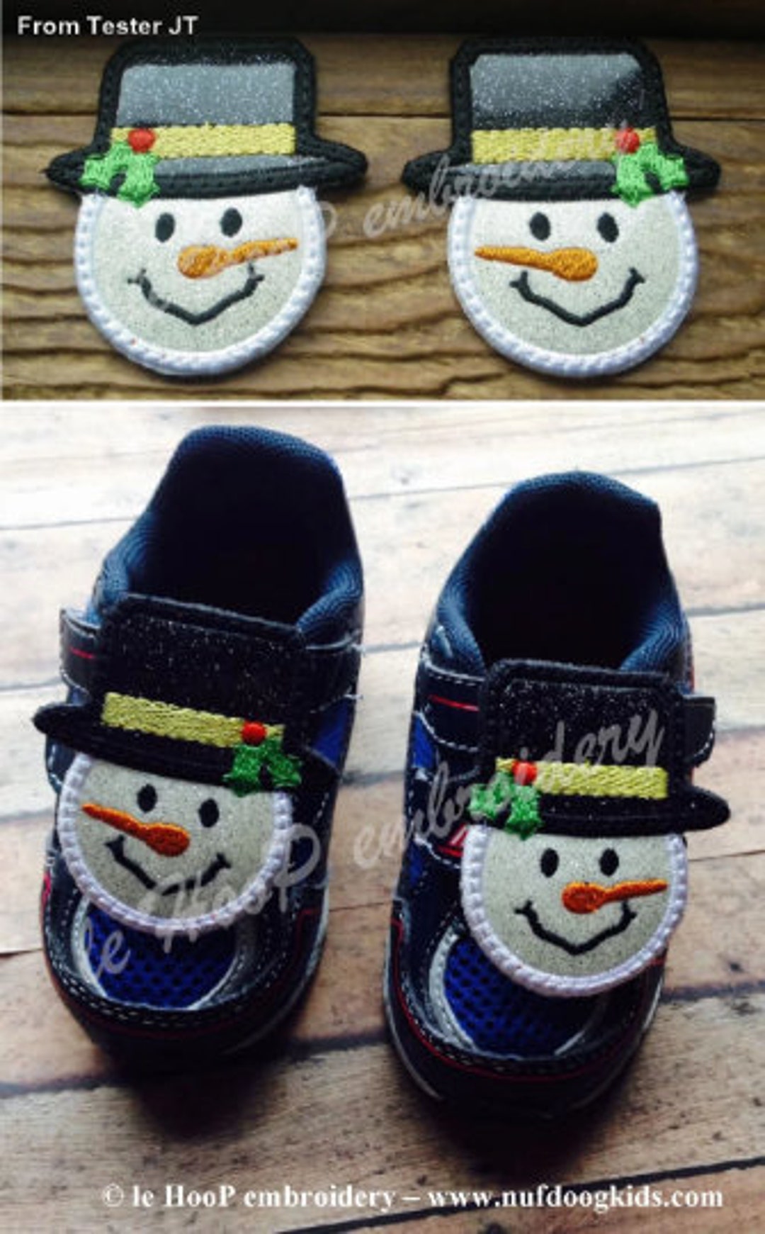Snowman Shoe Charms Machine Embroidery In-hoop Design Monogram 4x4 5x7 ...