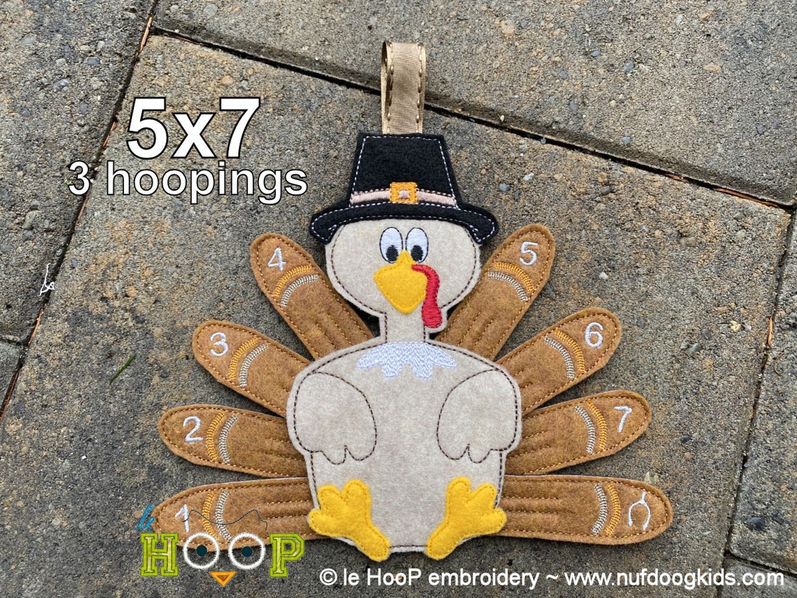 Thanksgiving Turkey Countdown 5x7 ITH Machine Embroidery - Etsy