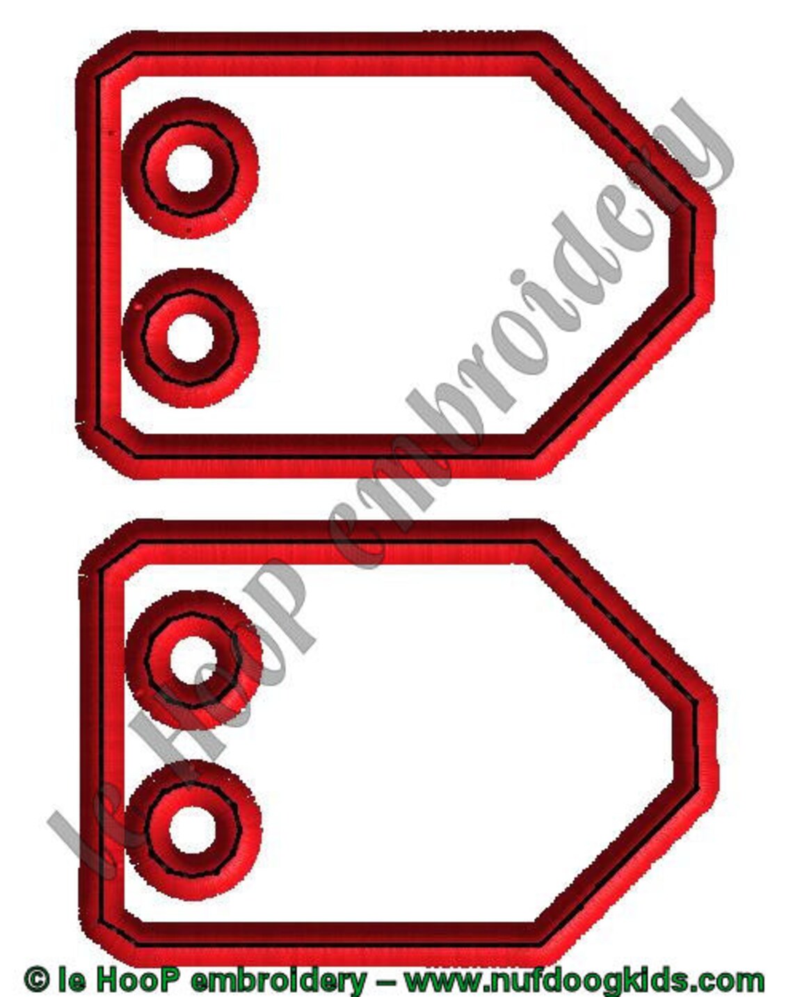 Blank Tag Shape TAGS Shoe Charms Machine Embroidery In-hoop - Etsy