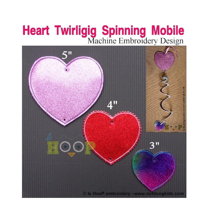 ITH HEART Add-on Whirligig Twirligig Spinning Mobile Machine Embroidery ...