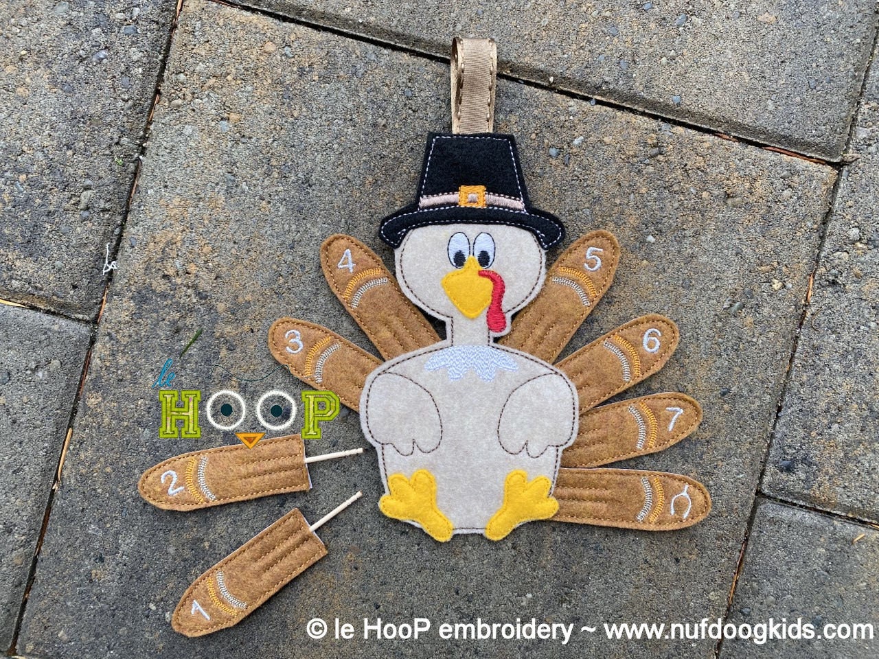 Thanksgiving Turkey Countdown 5x7 ITH Machine Embroidery - Etsy