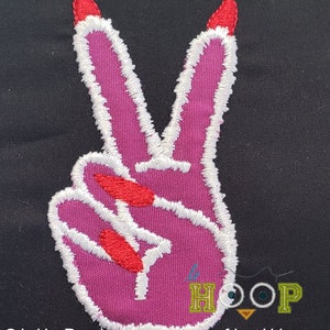 Monster PEACE Hand Applique Machine Applique Embroidery Design 2 Sizes ...