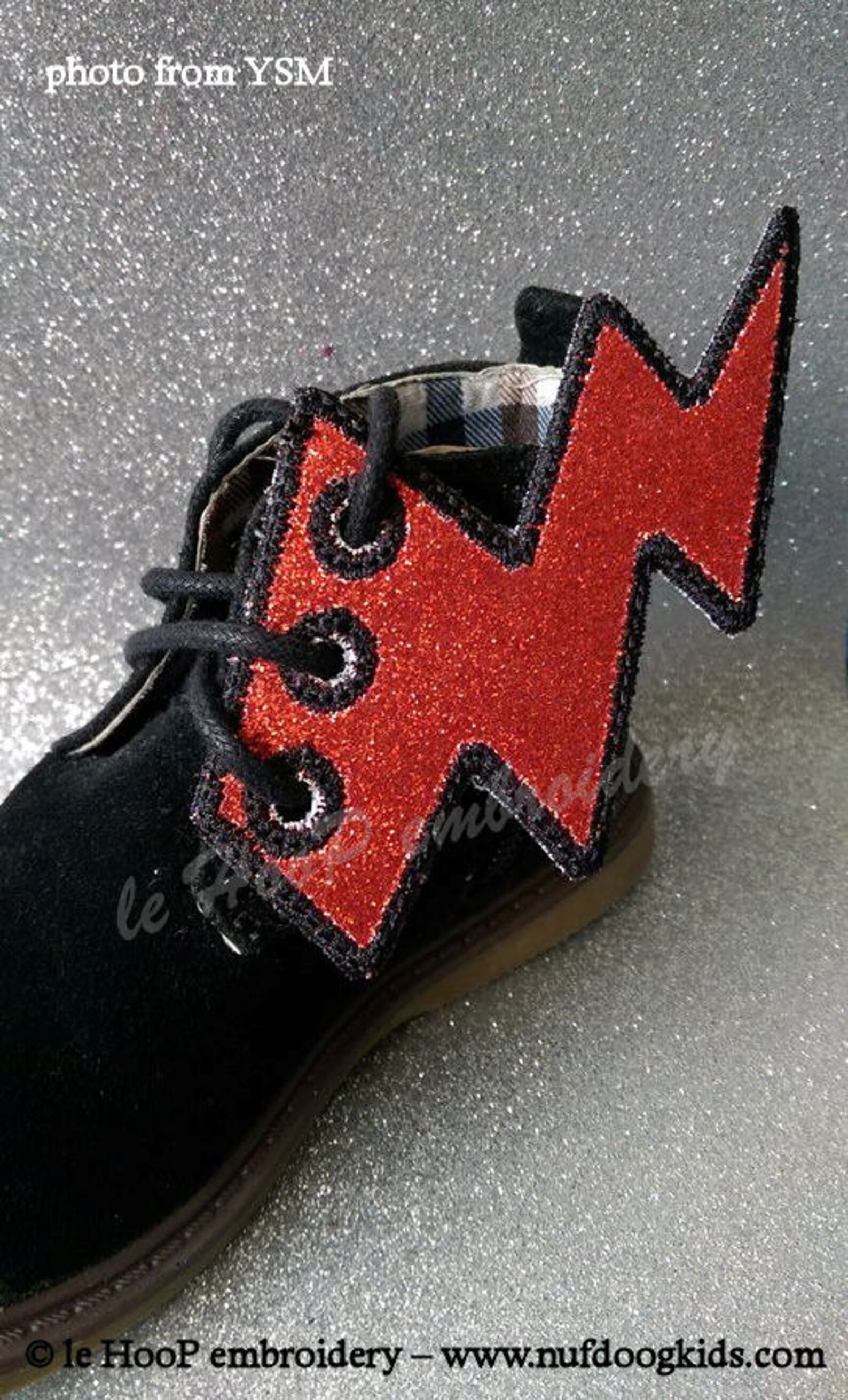4x4 5x7 LIGHTNING BOLT Shoe Wings Machine Embroidery in Hoop Design ...