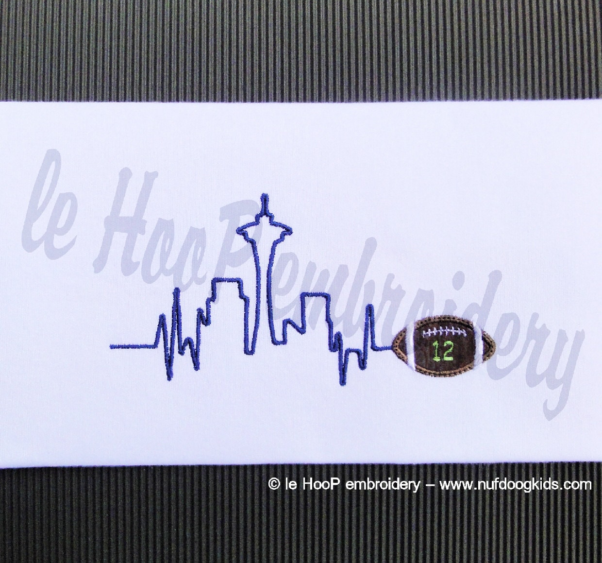 Seattle Heartbeat Football Machine Applique Embroidery Design 5x7 ...