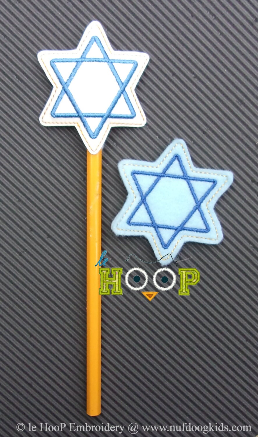 Star of David Pencil Topper Machine Applique Embroidery Design 4x4 5x7 ...