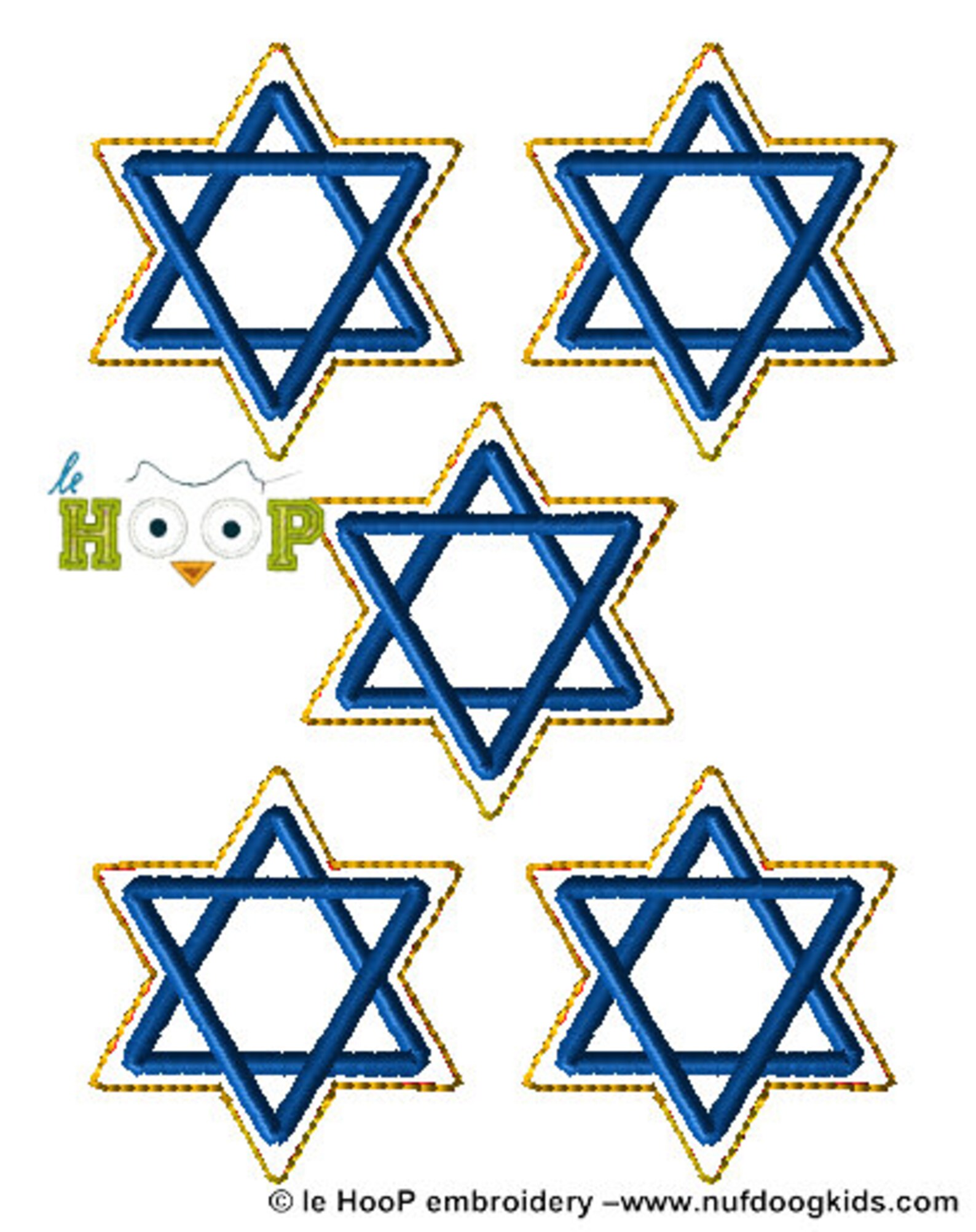 Star of David Pencil Topper Machine Applique Embroidery Design 4x4 5x7 ...
