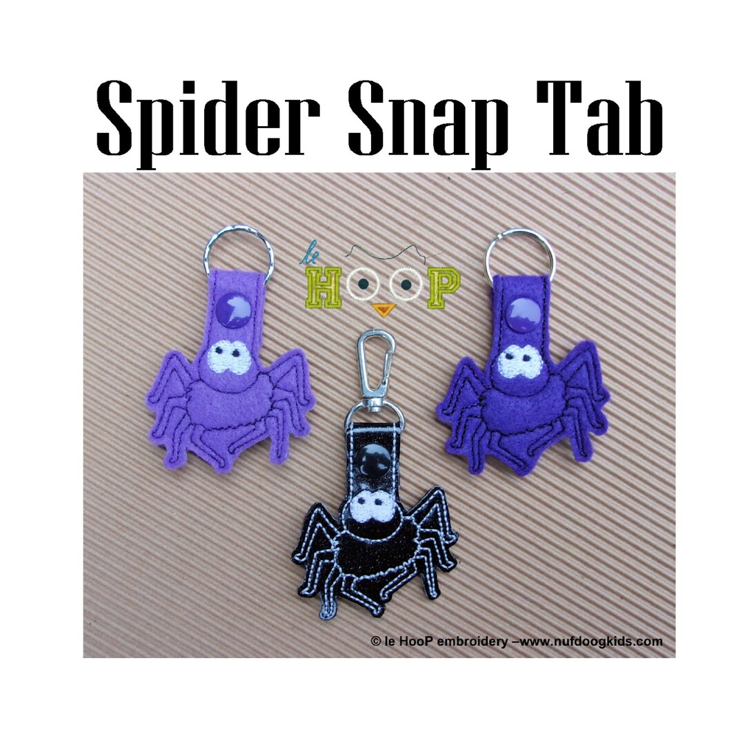 Spider Snap Tab Machine Applique Embroidery Design 4x4 5x7 ITH in the ...