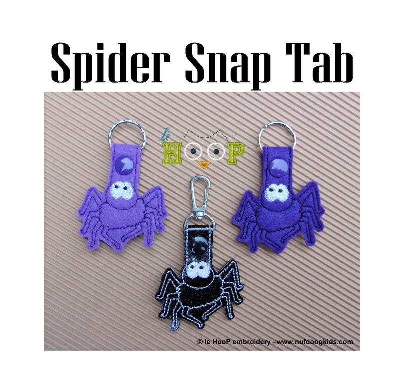 Spider Snap Tab Machine Applique Embroidery Design 4x4 5x7 ITH - Etsy