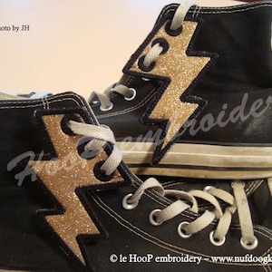 4x4 5x7 LIGHTNING BOLT Shoe Wings Machine Embroidery in Hoop Design ...