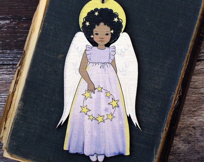 Angel Wooden Hanging Decoration - Etsy