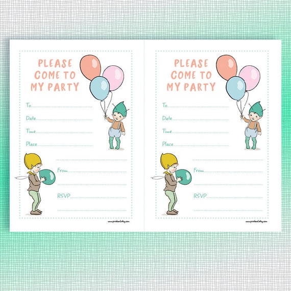 Pixie Party Invites to Download | Etsy