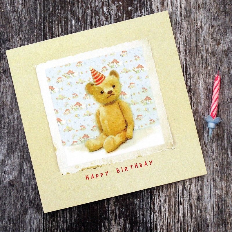 Teddy Bear Card - Etsy